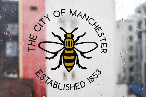 City of Manchester Est. 1853 Bee Window Sticker Clear Vinyl - Etsy UK