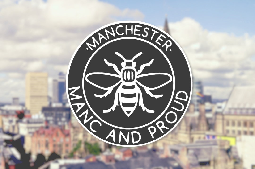 Manc and Proud Logo Window Sticker - Manchester Worker Bee Mancunian ...