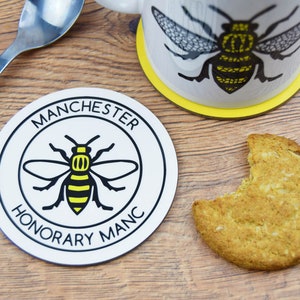Honorary Manc Round Coaster Produced in UK Manc and Proud Manchester ...