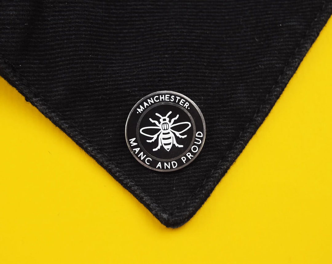 Manc and Proud Worker Bee Enamel Pin Badge - Nickel-free Metal Brooch ...