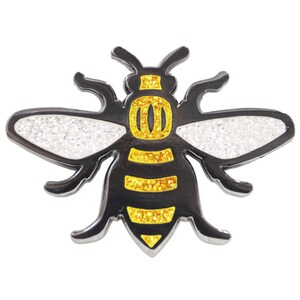 Gold Glitter Manchester Bee Pin Badge - Enamel Nickel-free Metal Brooch ...