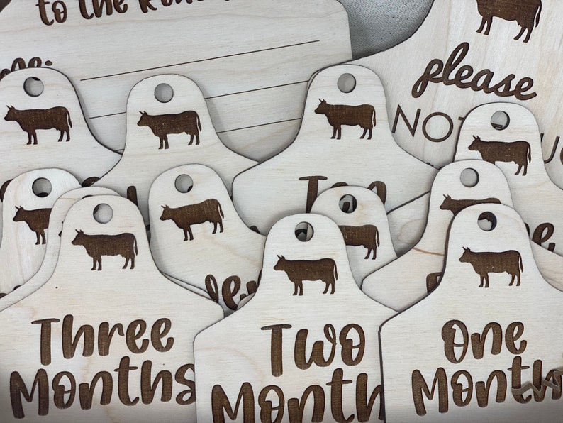 Cow Tag Monthly Milestones and Birth Announcement - Etsy