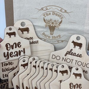 Cow Tag Monthly Milestones and Birth Announcement - Etsy