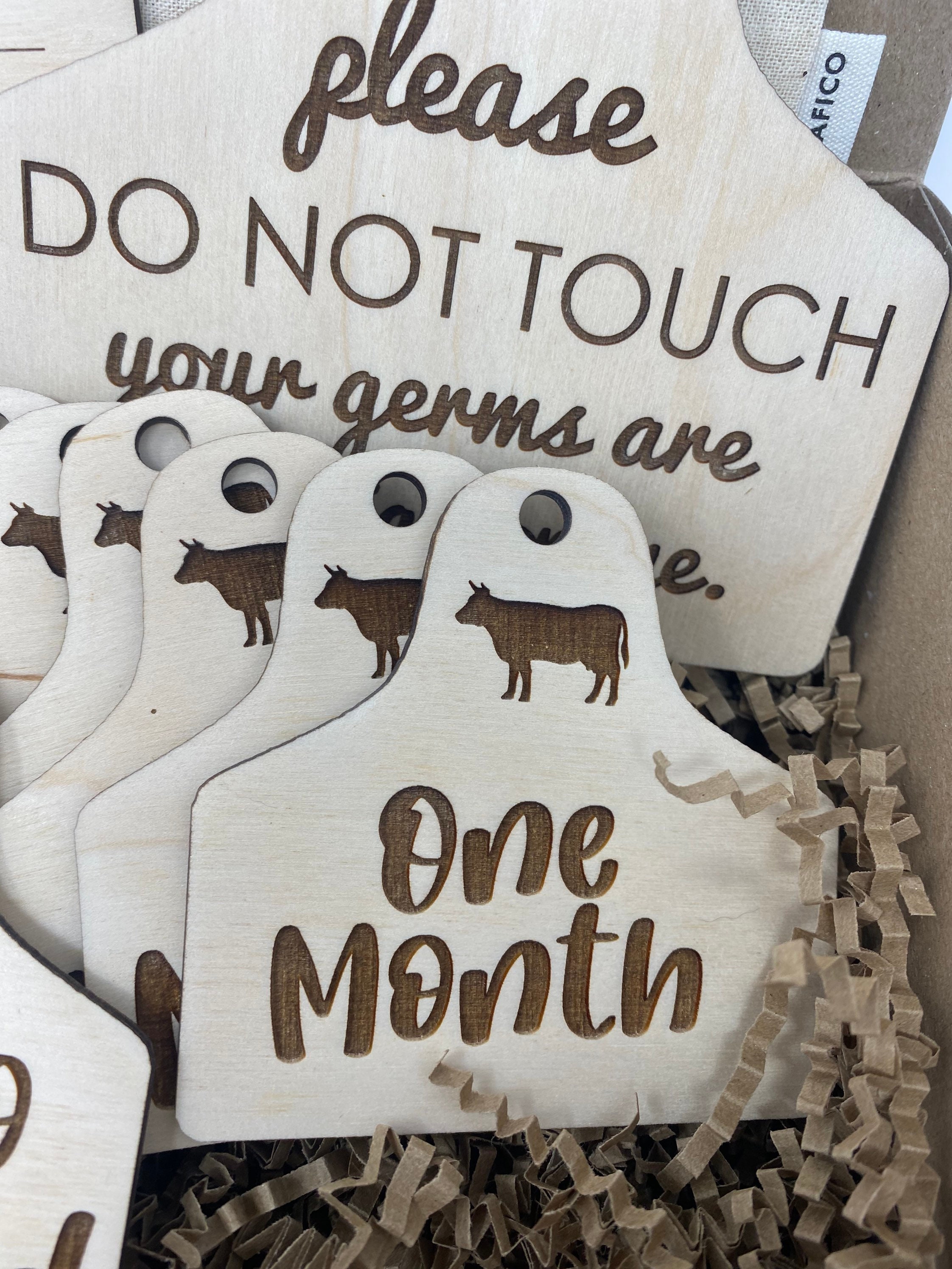 Cow Tag Monthly Milestones and Birth Announcement - Etsy