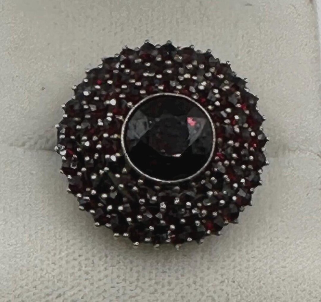 Huge Antique 10k/tombac Yellow Gold Bohemian Garnet Statement Dinner ...