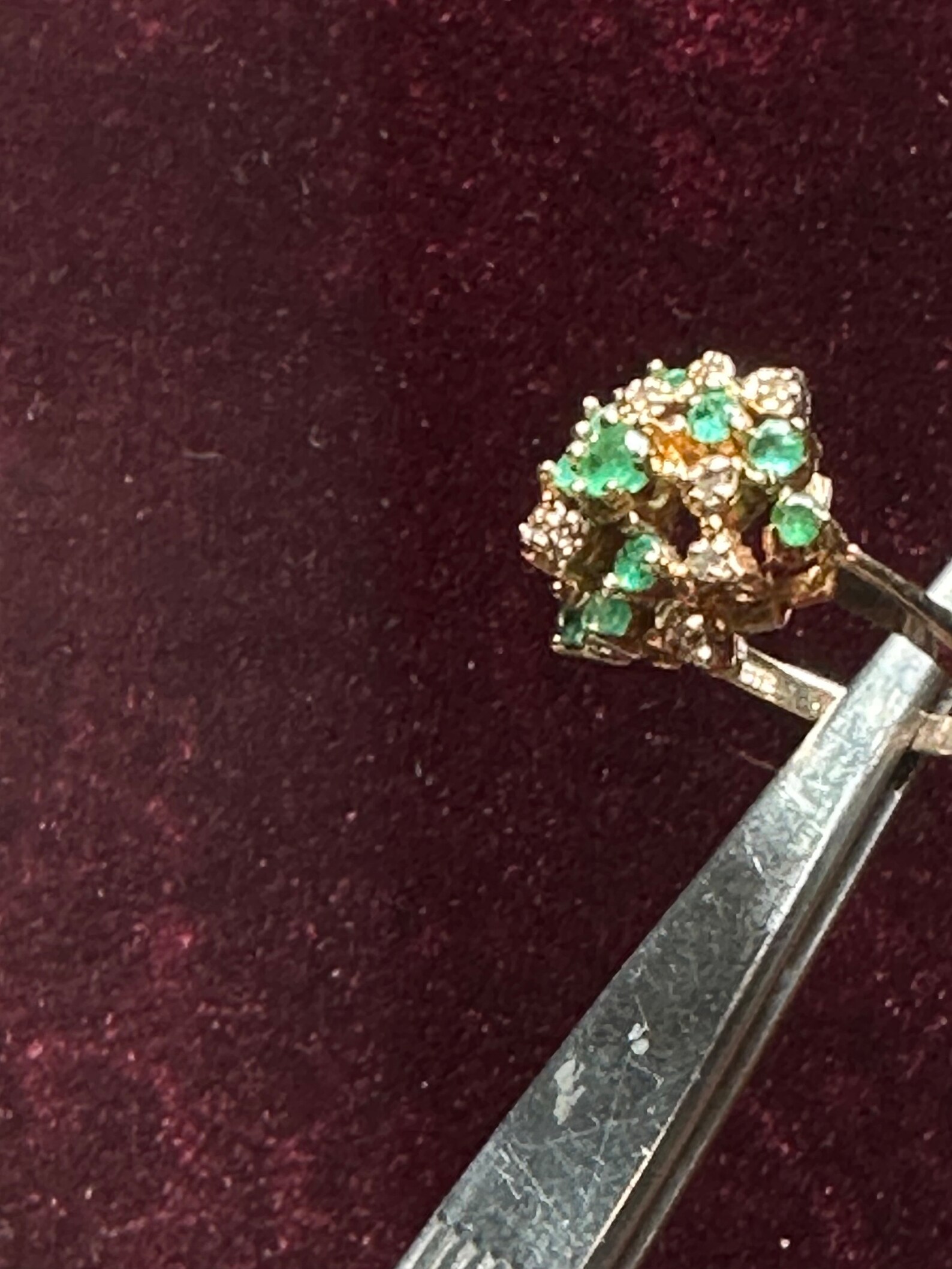 Vintage 10KP Yellow Gold Emerald Cluster Ring~size 5 3/4 - Etsy