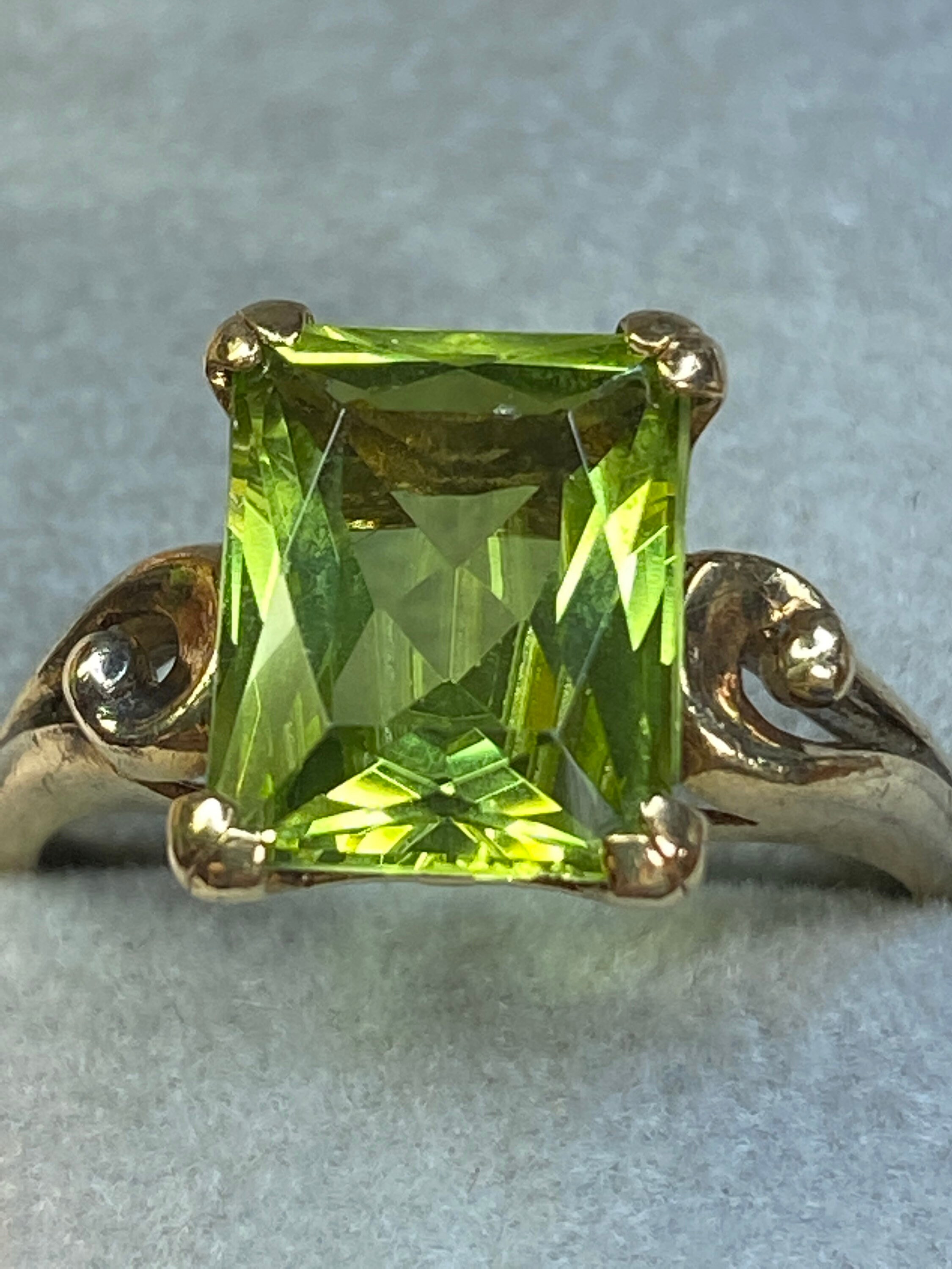 Vintage 10K Yellow Gold KSK Brand Created Green Spinel Ring~size 7 - Etsy