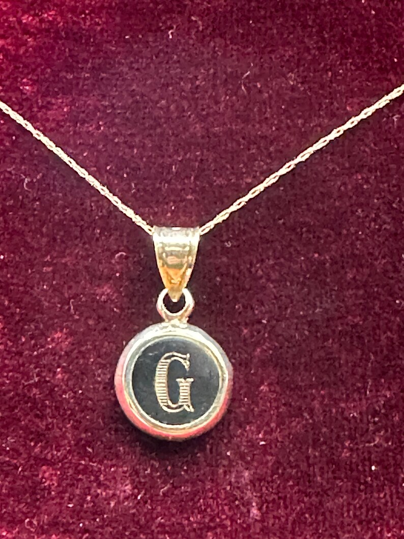 Adorable 10K Yellow Gold “G” Pendant Necklace With 18” 10K Yellow Gold ...