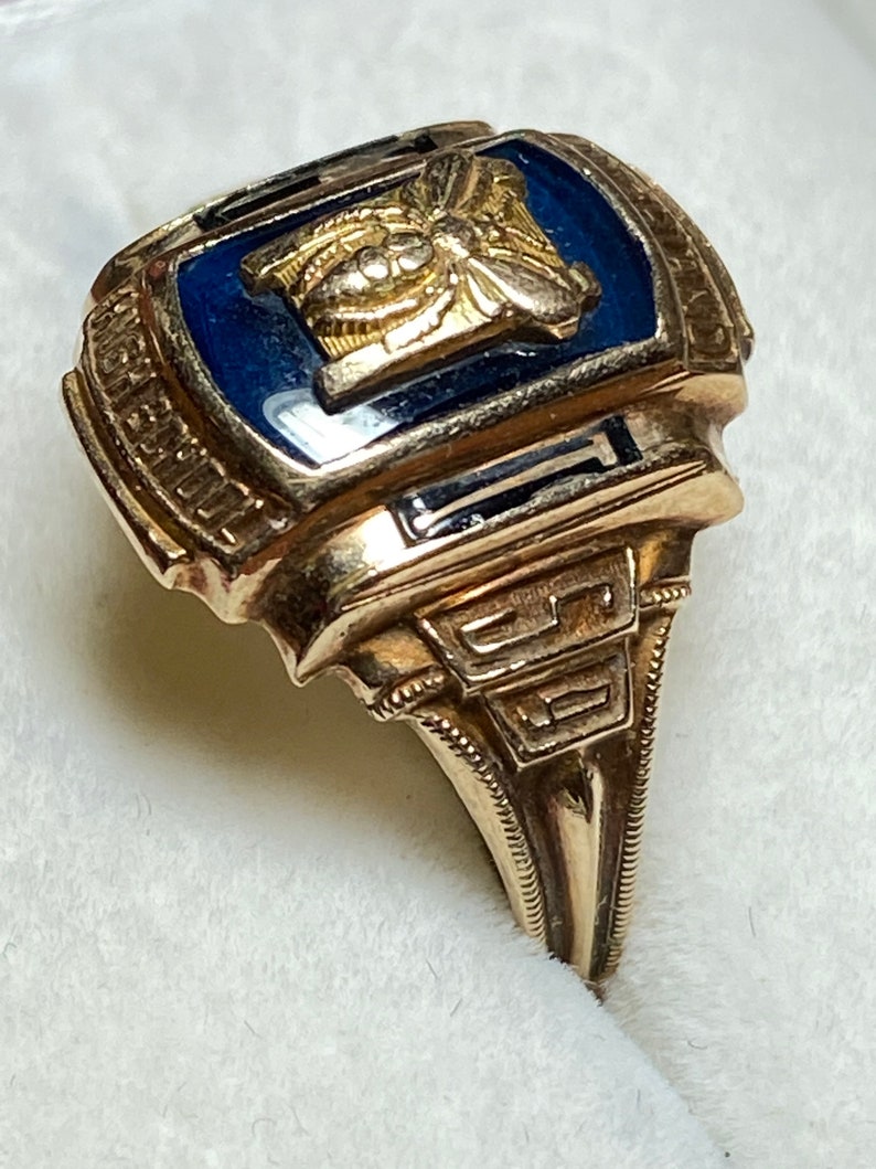 Vintage 1954 10K Yellow Gold Class Ring~size 7 - Etsy