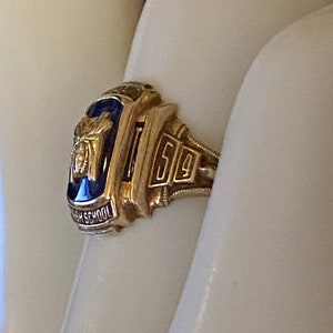 Vintage 1954 10K Yellow Gold Class Ring~size 7 - Etsy