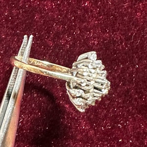 14K Yellow Gold CZ Cluster Waterfall Ring~size 4 3/4 - Etsy