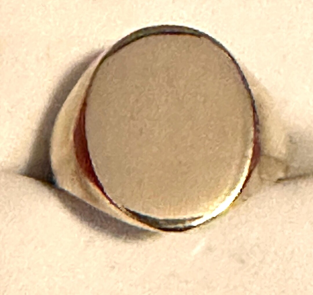 Vintage 10K Yellow Gold Blank Signet Ringsize 8 1/4 - Etsy