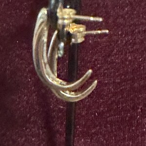 10K Yellow Gold Diamond J Hoop Diamond Earrings - Etsy