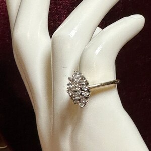 14K Yellow Gold CZ Cluster Waterfall Ring~size 4 3/4 - Etsy