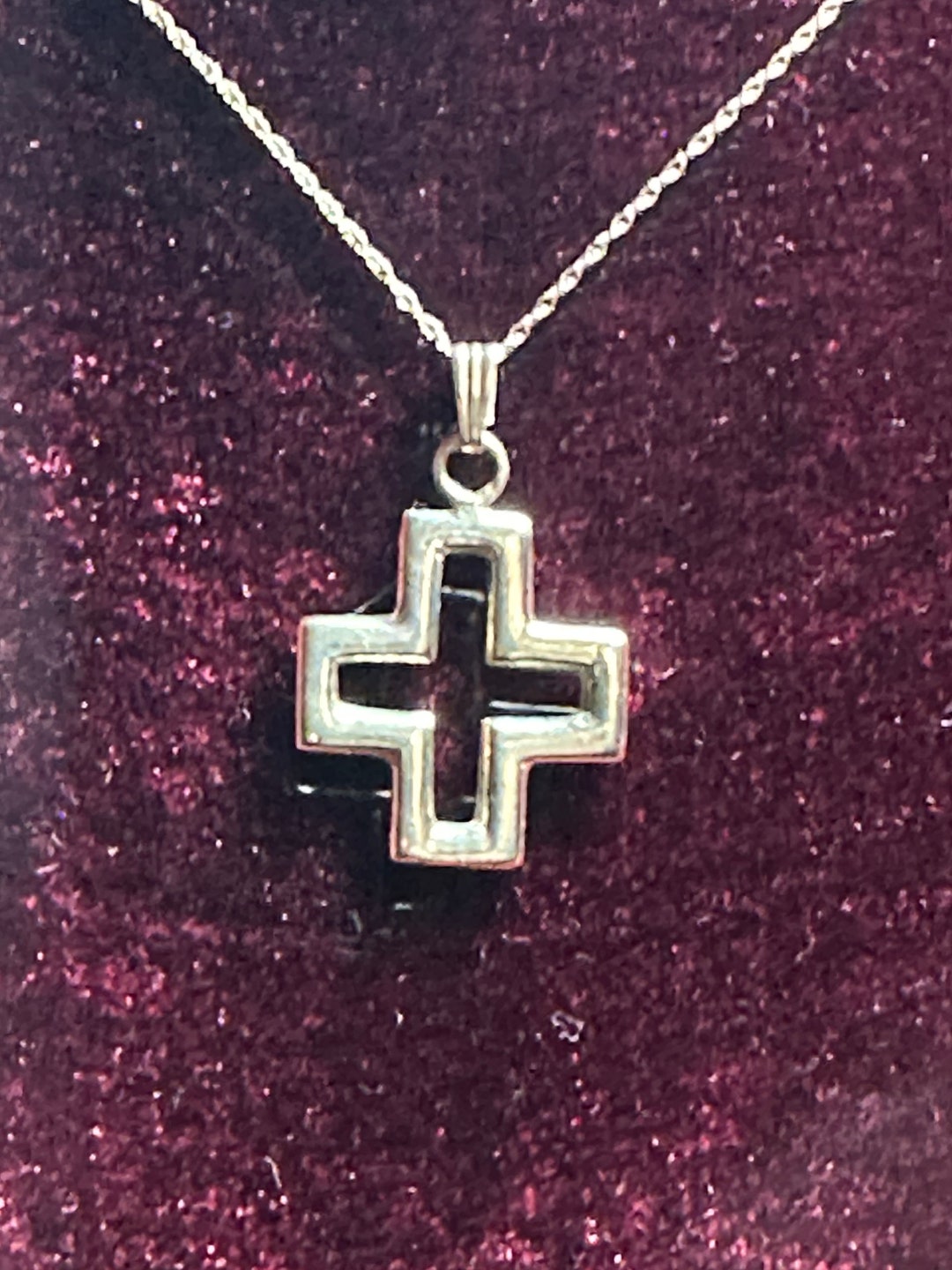 14K Yellow Gold Open Cross With 14K 18” Chain - Etsy