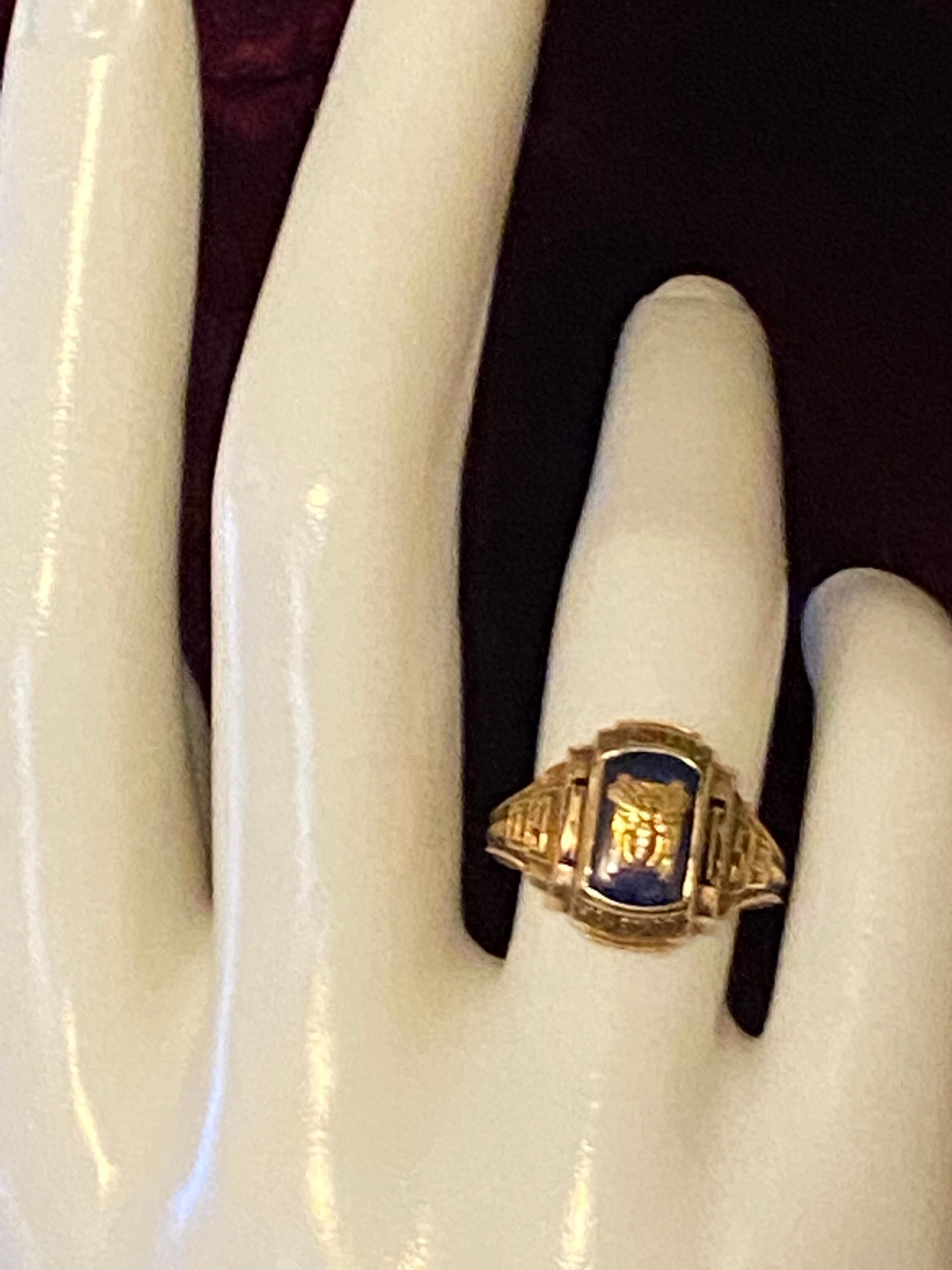 Vintage 1954 10K Yellow Gold Class Ring~size 7 - Etsy