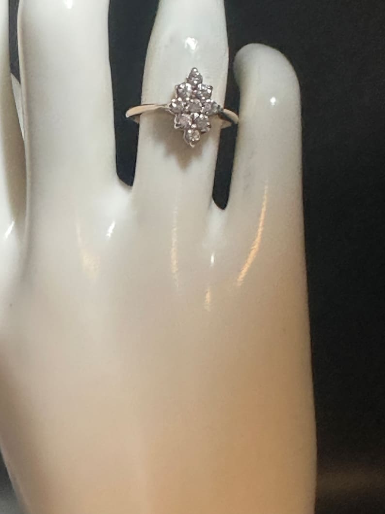 Vintage 14K Yellow Gold Diamond Cluster Ring~size 6 1/2 - Etsy