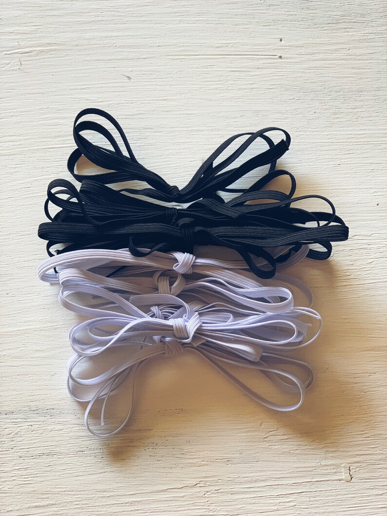 1/4 Inch Flat Elastic 6mm Elastic Cording Black | Etsy