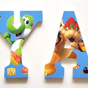 Super Mario, Mario Brothers Wooden Letters, Custom, Boy Girl Kid ...