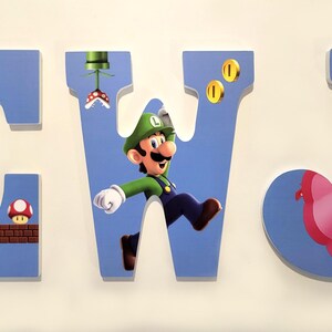 Super Mario, Mario Brothers Wooden Letters, Custom, Boy Girl Kid ...