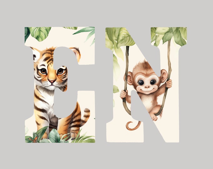 Safari Animal Alphabet Layered Letters Laser Cut Alphabet Letter ...