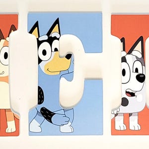 Bluey the Dog Wooden Letters, Custom Wood Letters, Boy Girl Bedroom ...