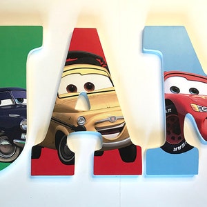 Cars Wooden Letters, Custom, Lightning Mcqueen, Kids Bedroom, Birthday ...