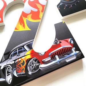 Hot Rod Wooden Letters, Race Car Letters, Custom, Car Theme, Boys Rooms ...