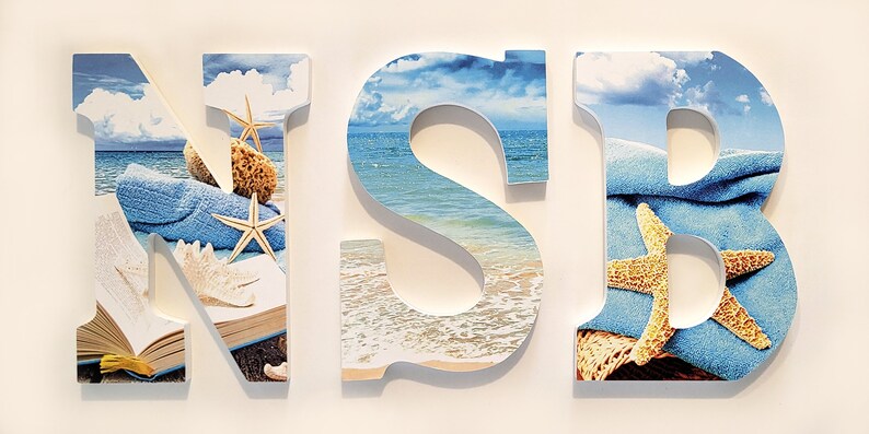 Beach Wooden Letters, Custom, Ocean Theme, Under the Sea Letters ...