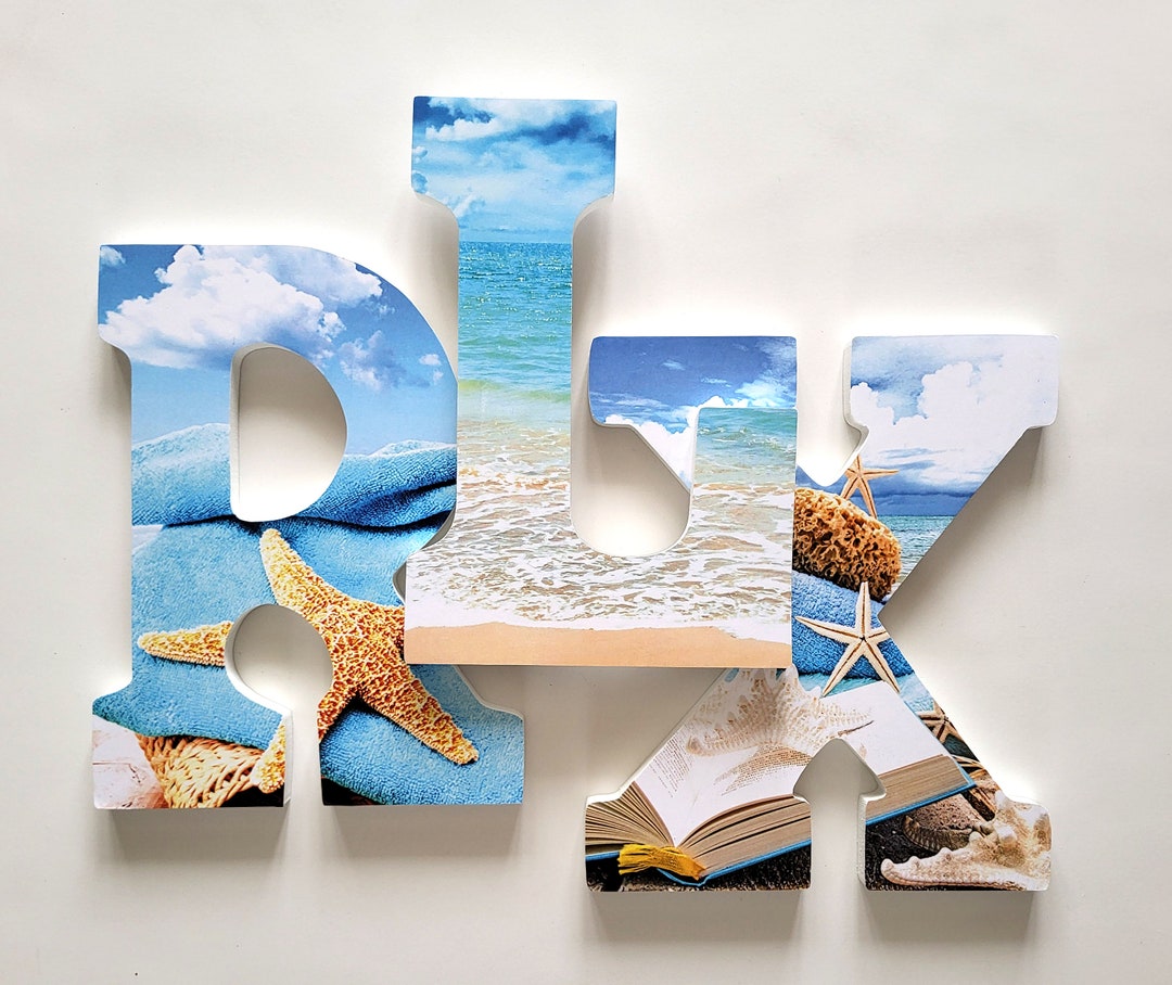 Beach Wooden Letters, Custom, Ocean Theme, Under the Sea Letters ...