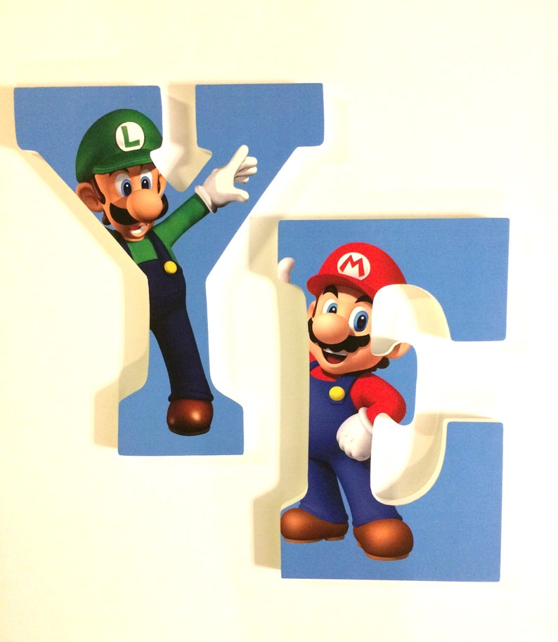 Super Mario, Mario Brothers Wooden Letters, Custom, Boy Girl Kid ...