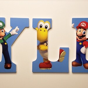 Super Mario, Mario Brothers Wooden Letters, Custom, Boy Girl Kid ...