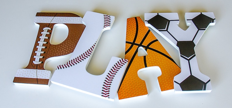 Sports Wooden Letters, Custom, Nursery Decor, Playroom, Teacher's ...