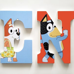 Bluey the Dog Wooden Letters, Custom Wood Letters, Boy Girl Bedroom ...