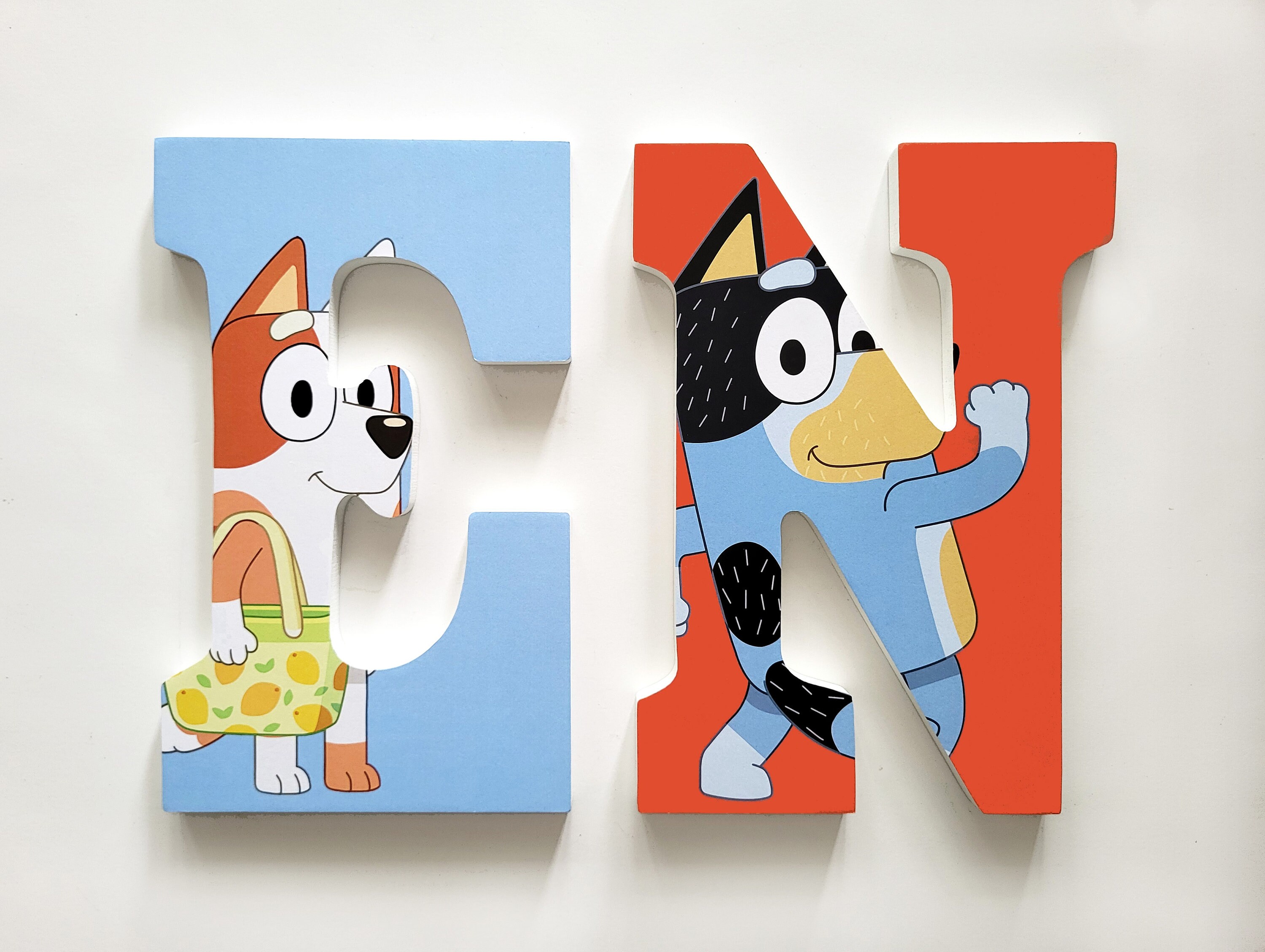 Bluey the Dog Wooden Letters, Custom Wood Letters, Boy Girl Bedroom ...