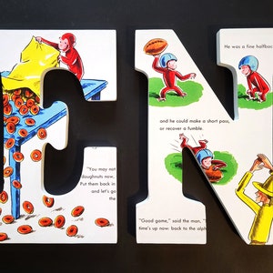Curious George Wooden Letters, Custom, Boy Girl Kid Bedroom, Children's ...