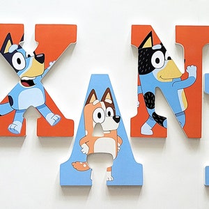 Bluey the Dog Wooden Letters, Custom Wood Letters, Boy Girl Bedroom ...