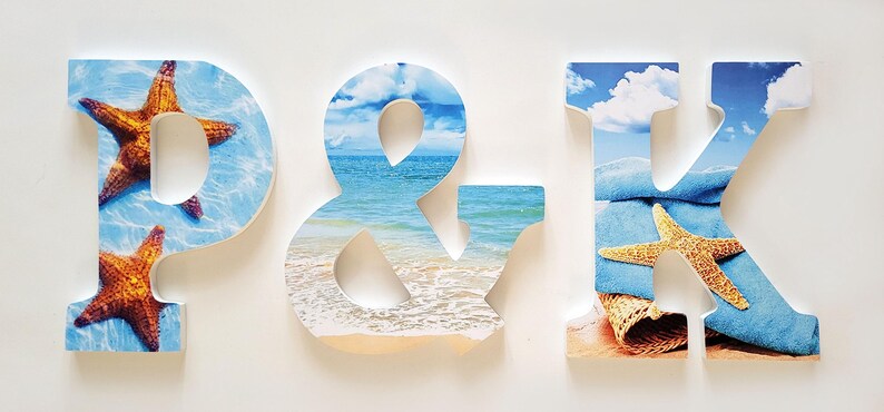 Beach Wooden Letters, Custom, Ocean Theme, Under the Sea Letters ...