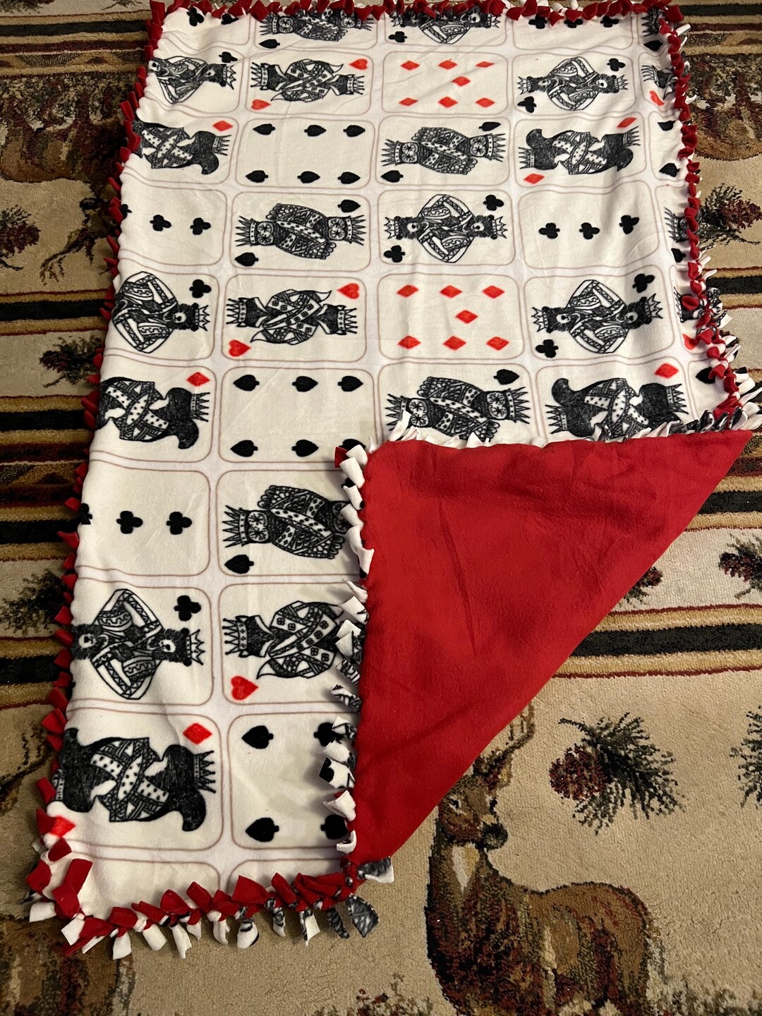 Card Fleece Handmade No-sew Throw Blanket - Etsy