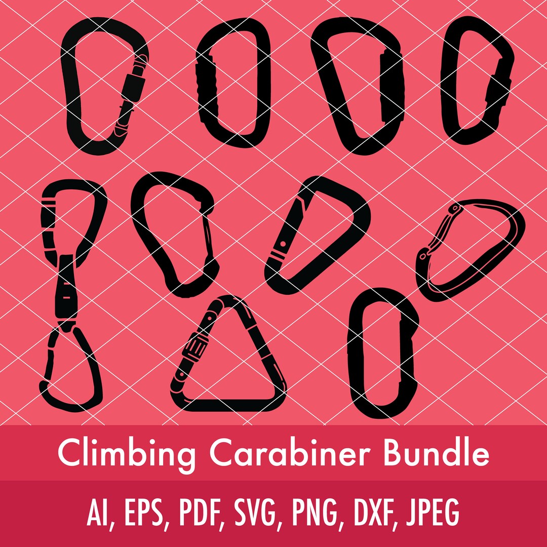 Carabiner Svg Bundle, Climbing Svg, Svg Bundle, Rock Climbing Gift ...