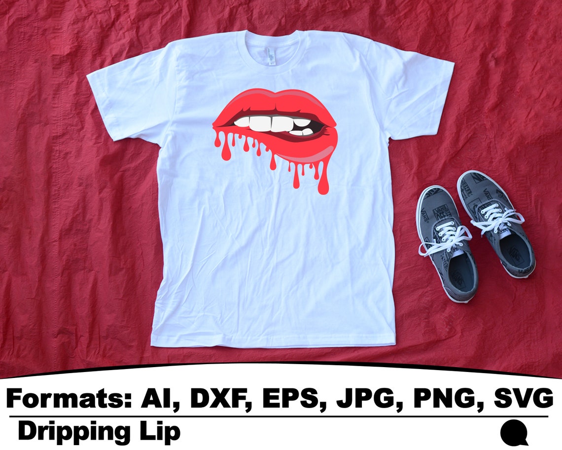 Dripping Lip Svg Regular Red Svg Designs T-shirt Design - Etsy