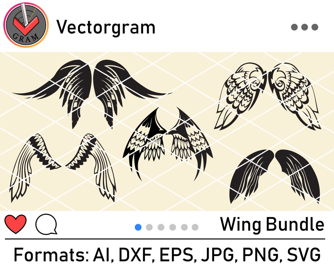 Wings Bundle Svg Cut File for Silhouette or Cricut, Ai, Pdf, Eps, Svg ...