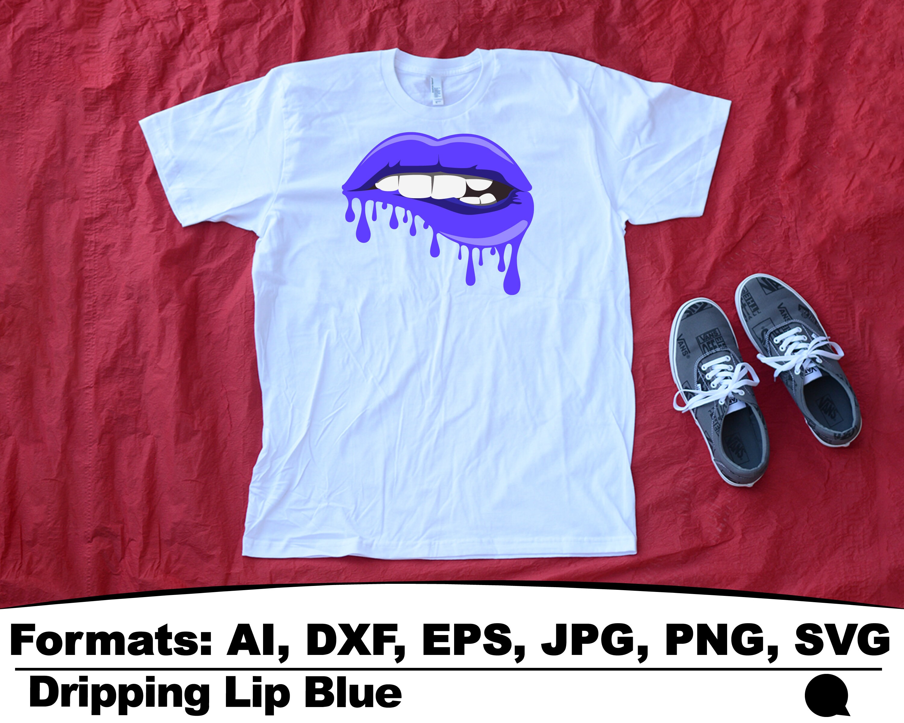 Dripping Lip Svg Blue Color, Svg Designs, T-shirt Design, Halloween Svg ...