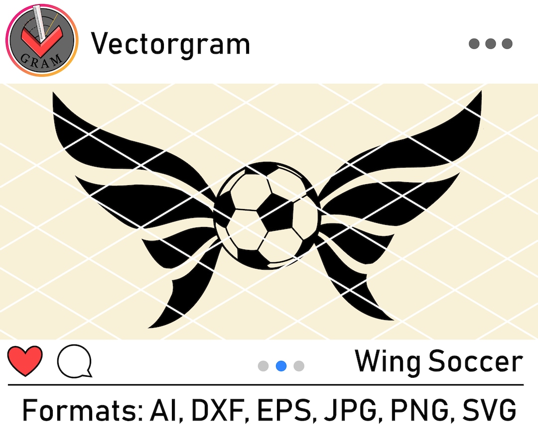 Soccer Ball Wing Svg Cut File for Silhouette or Cricut, Ai, Pdf, Eps ...