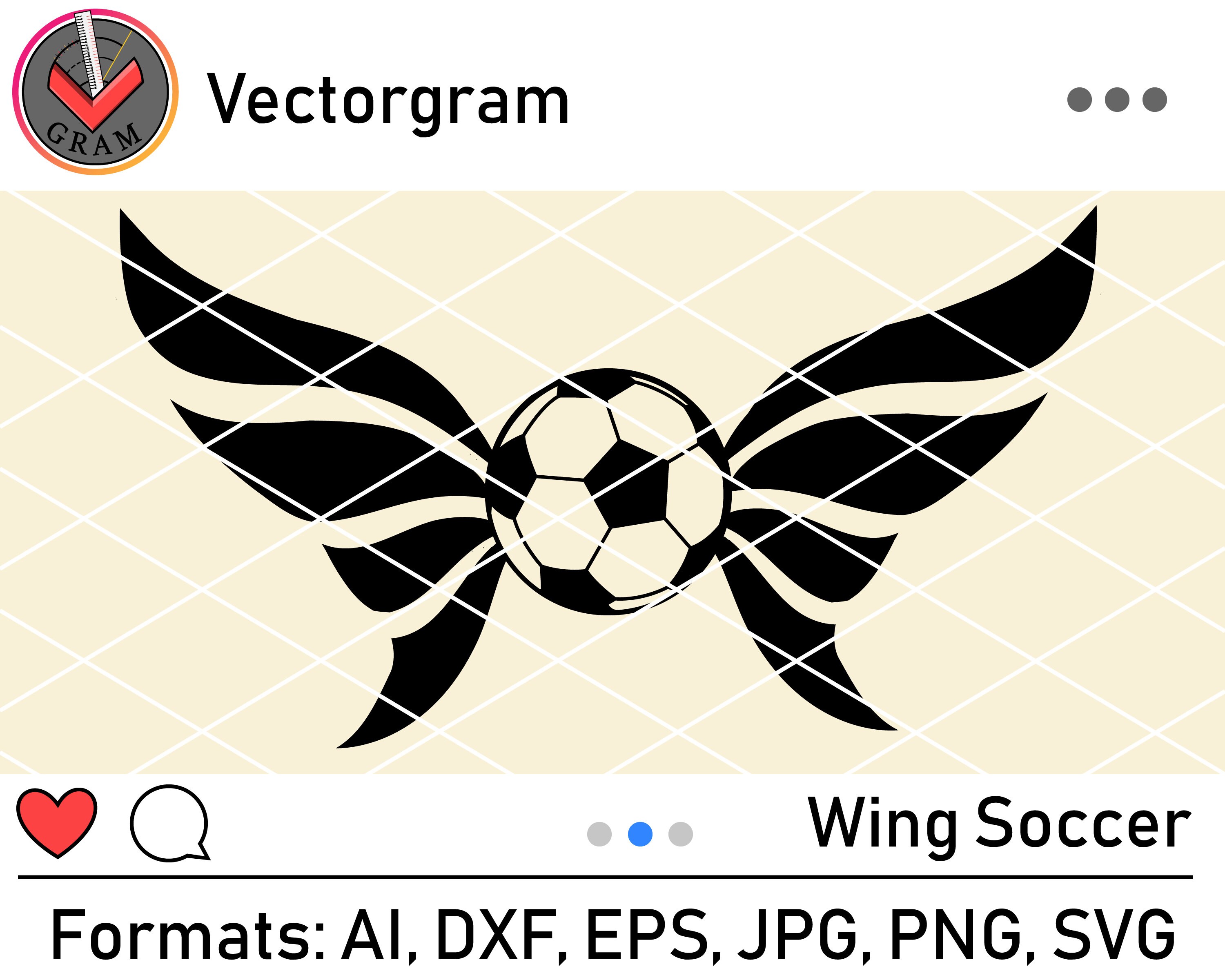 Soccer Ball Wing Svg Cut File for Silhouette or Cricut, Ai, Pdf, Eps ...