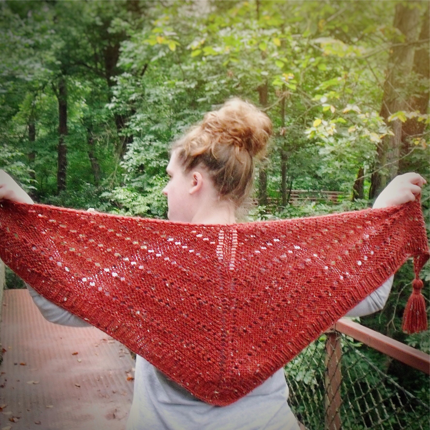 PATTERN KNITTING - Crunchy Leaves Shawl Top Down Garter Tab Shawl ...