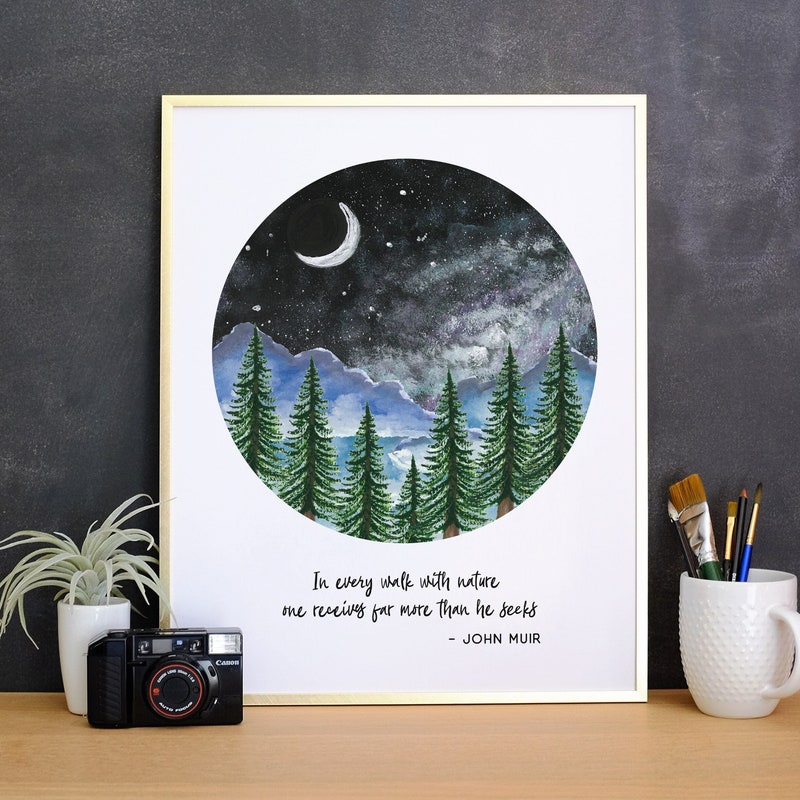John Muir Quote Wall Art - Etsy