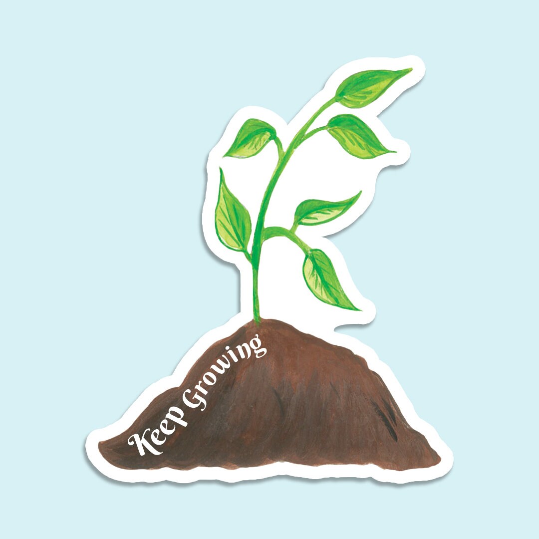 Keep Growing Plant Sticker, Plant Lover Sticker, Motivational Vinyl ...