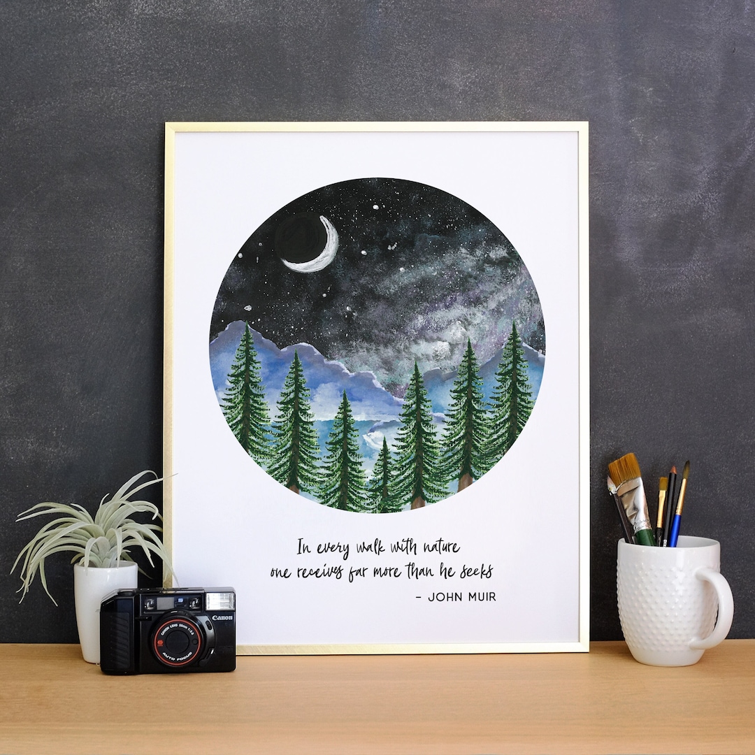 John Muir Quote Print, John Muir Poetry, in Every Walk With Nature ...