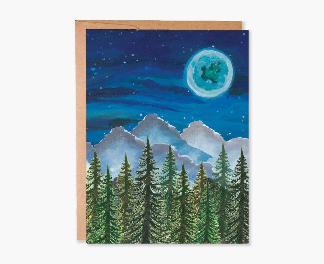 Nature Blank Cards, Watercolor Forest Cards, Art Stationery, Scenery ...